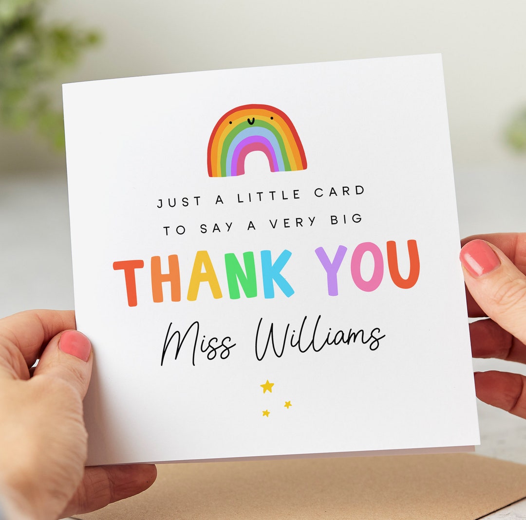 Personalised Teacher Thank You Card - Little Card Big Thank You ...