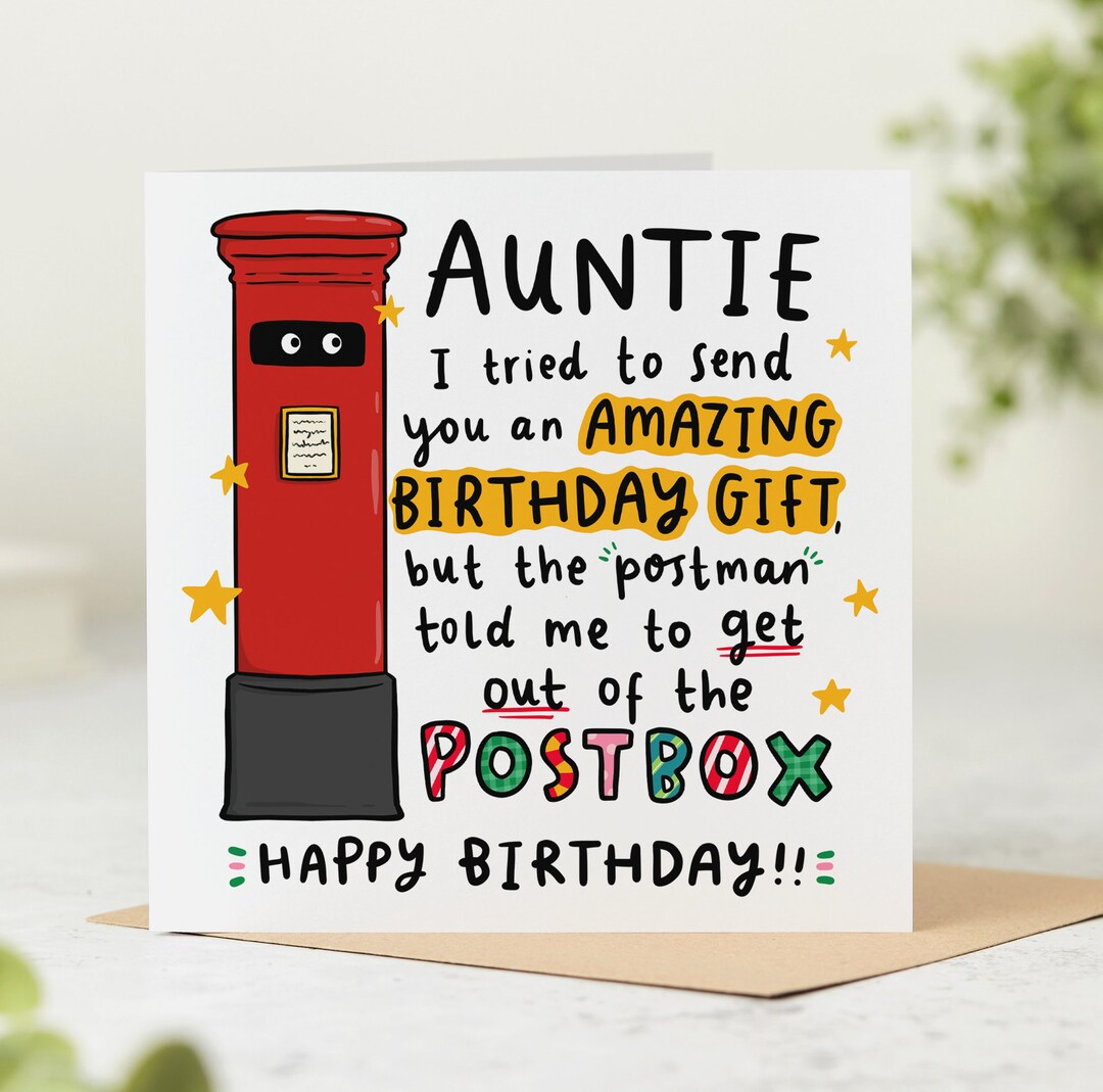 Funny Auntie Birthday Card - I Tried to Send You an Amazing Gift - Etsy UK
