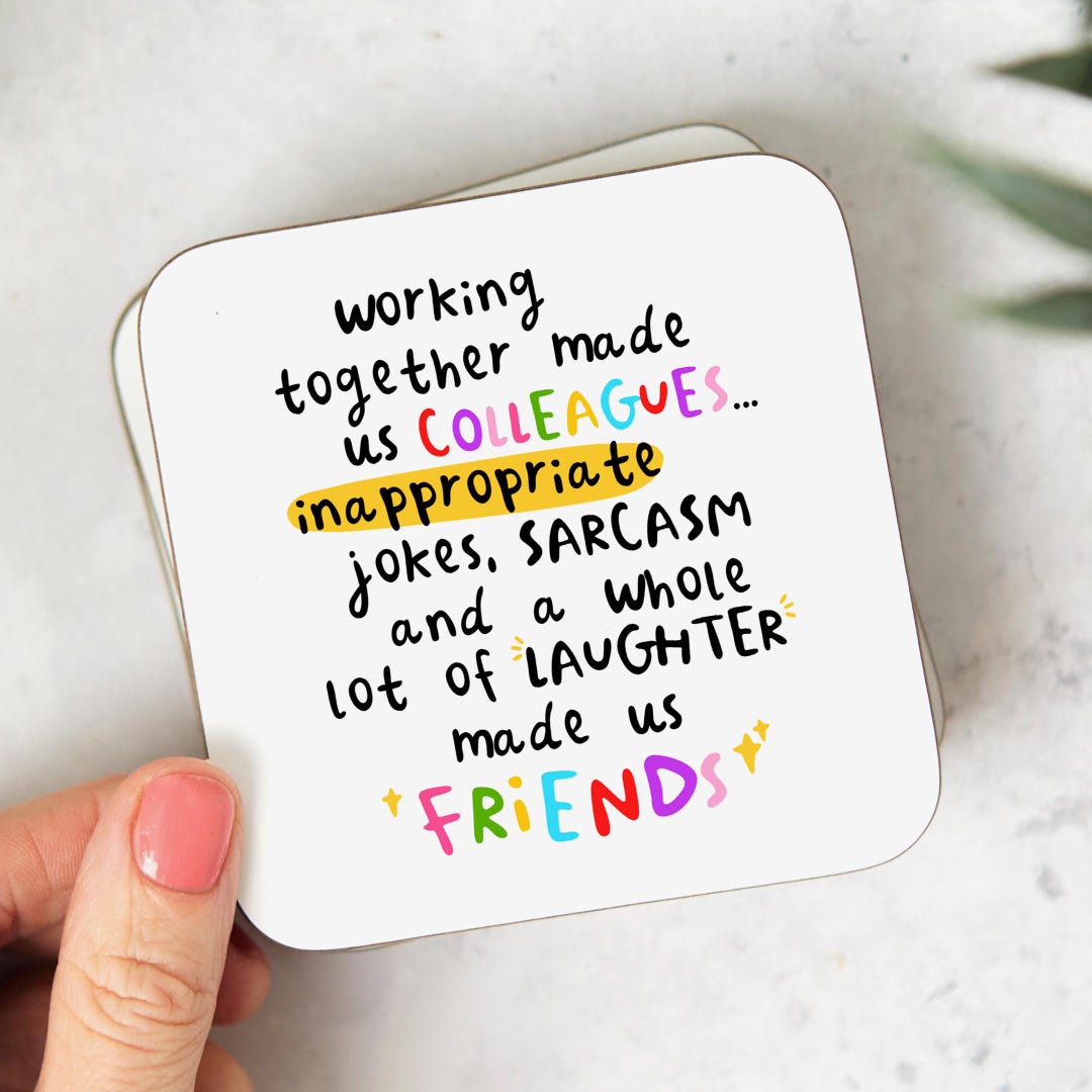 Made Us Colleagues Coaster, Funny Work Friend Gift, New Job Gift - Etsy UK