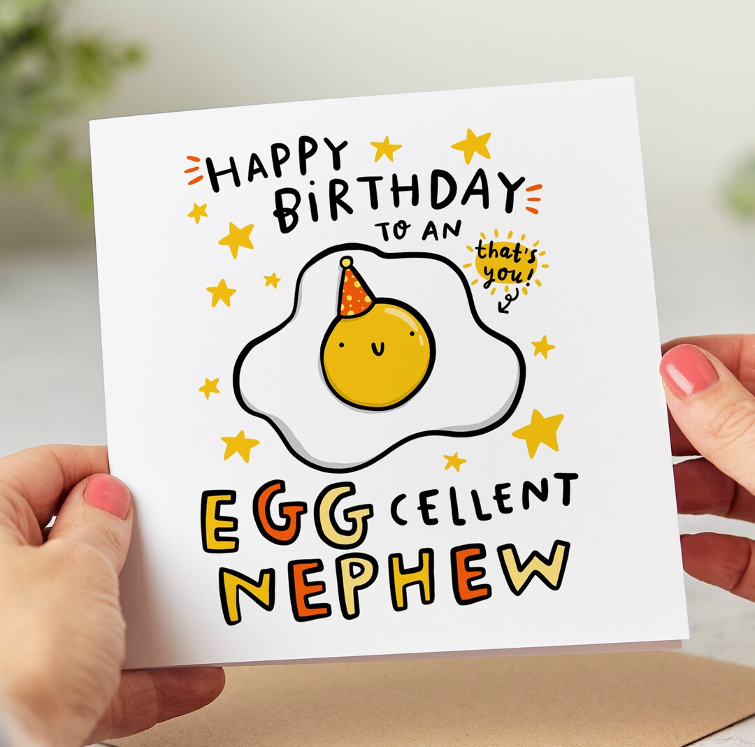 Funny Nephew Birthday Card, Eggcellent Nephew, Excellent Nephew ...
