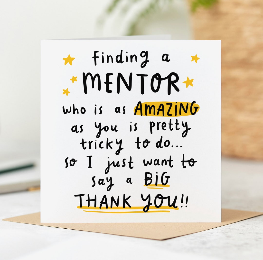 Finding A Mentor as Amazing as You Mentor Thank You Card, Leaving Card ...