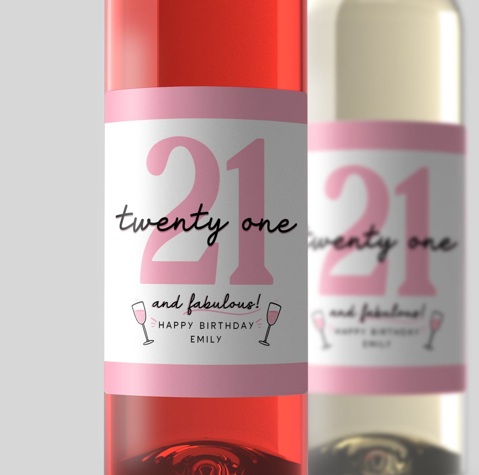 Personalised 21st Birthday Wine Label, 21 and Fabulous, Funny 21st ...