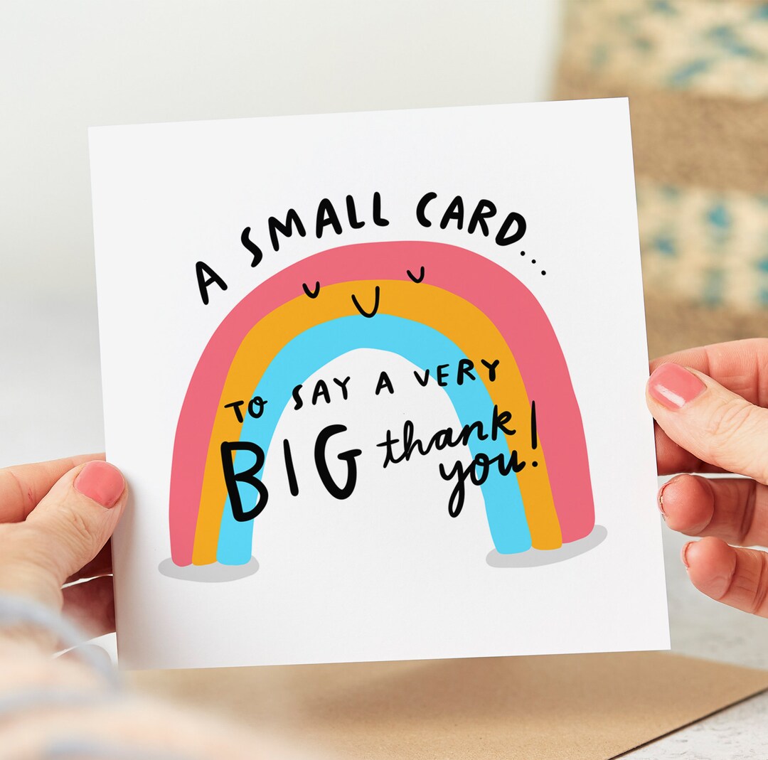 Small Card Big Thank You - Thank You Card - Personalised Card - Etsy UK