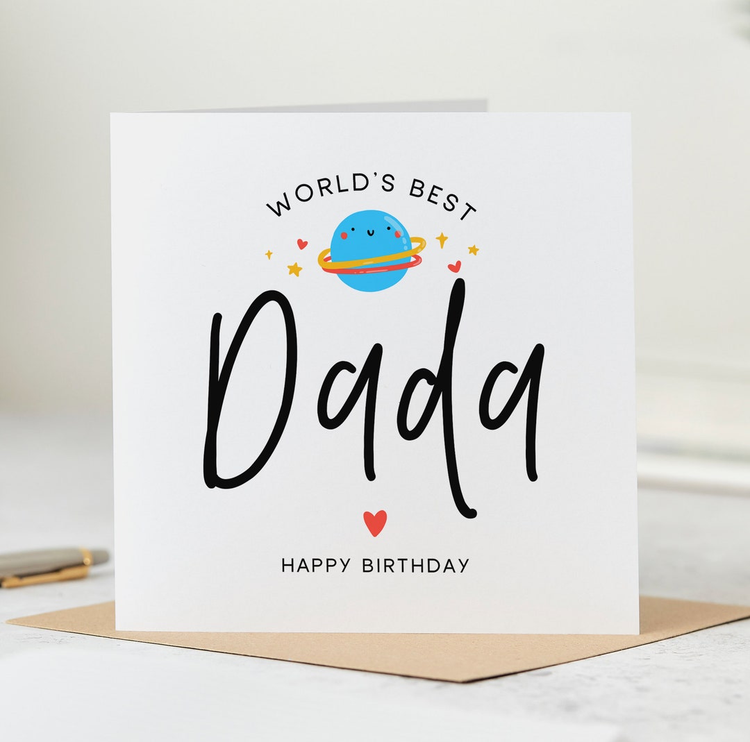 World's Best Dada Birthday Card - Personalised Card - Etsy