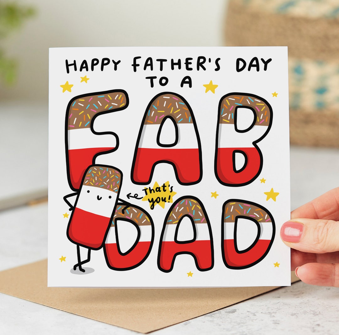 To a Fab Dad Father's Day Card Funny Father's Day Card Personalised ...