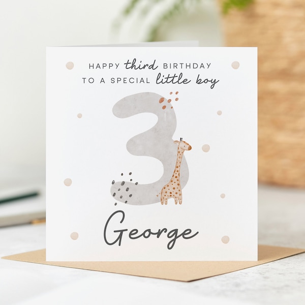 Boys Third Birthday Card - Etsy UK