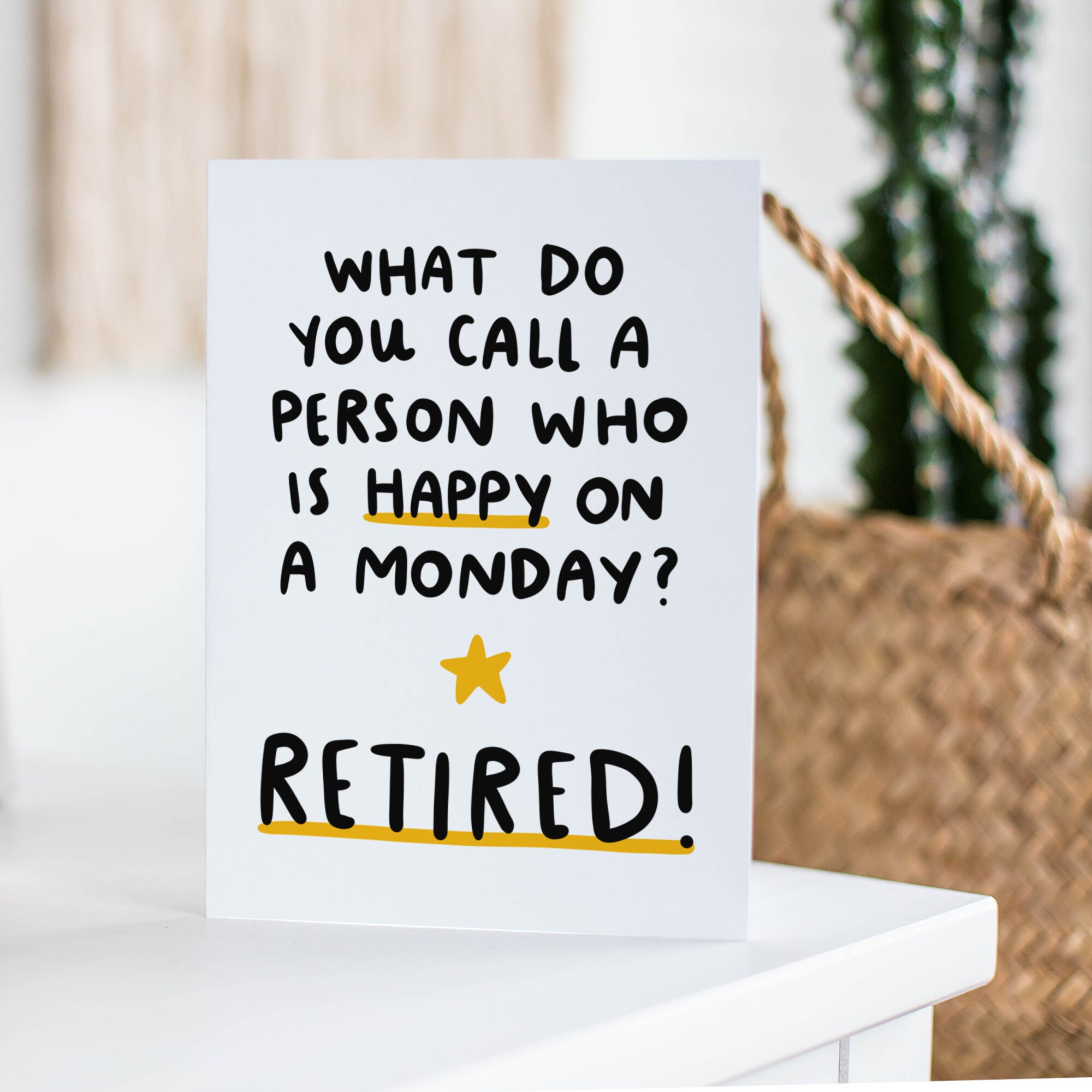 Funny Retirement Card Happy On A Monday Retirement Card Work | Etsy
