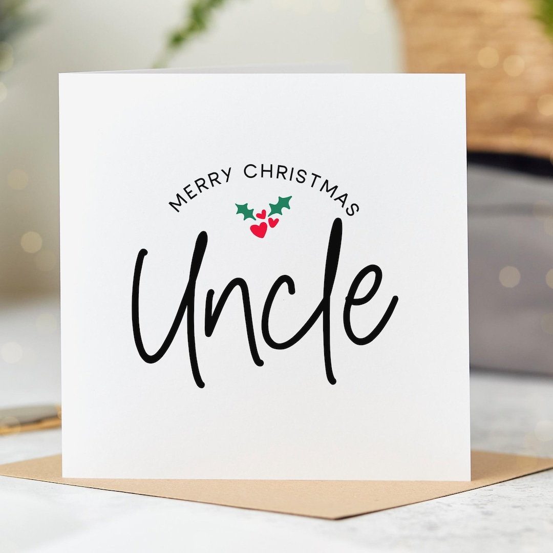 Uncle Christmas Card, Merry Christmas Uncle, Personalised Card - Etsy UK