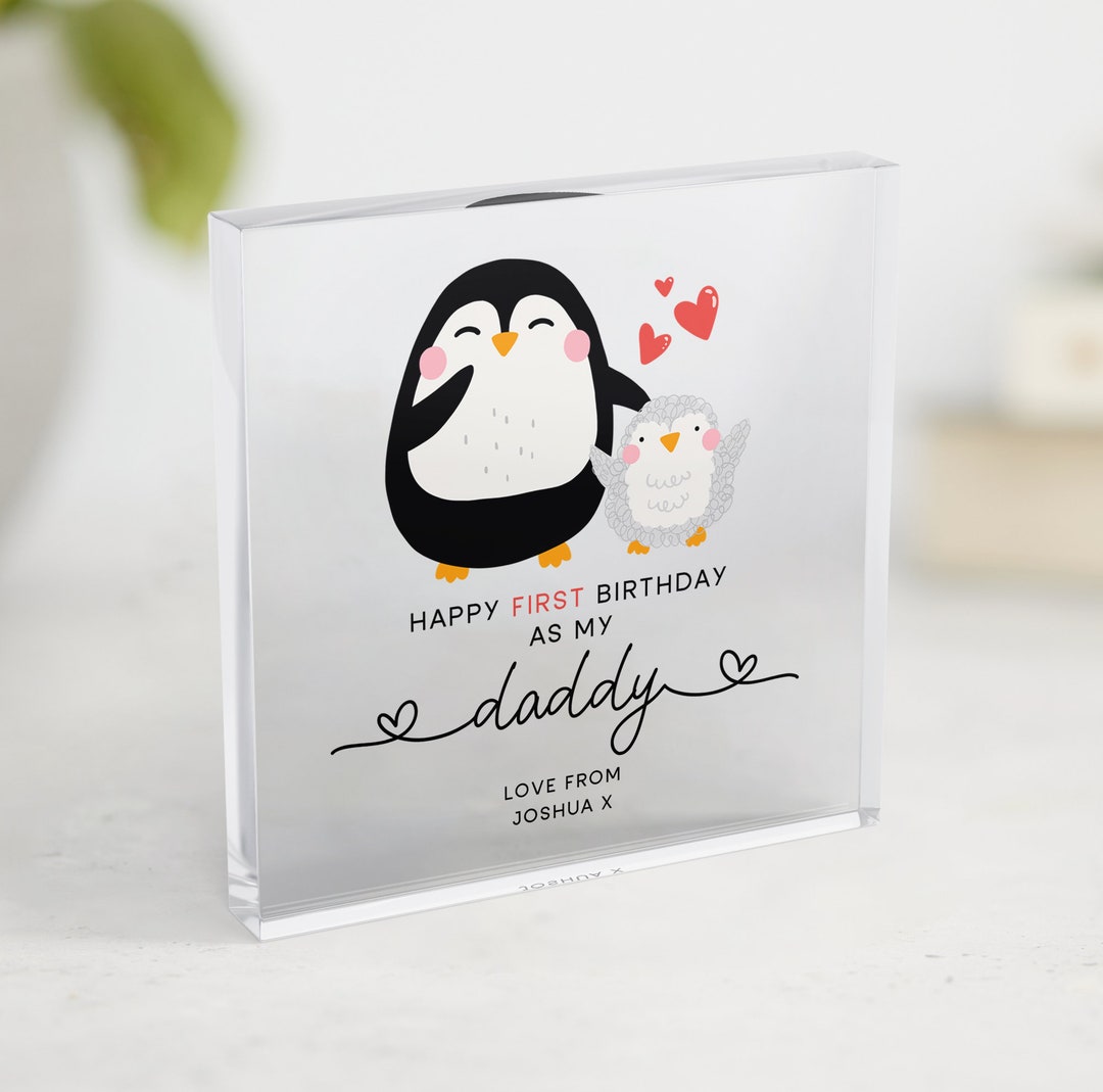 First Birthday as My Daddy Personalised Birthday Gift Acrylic Block ...
