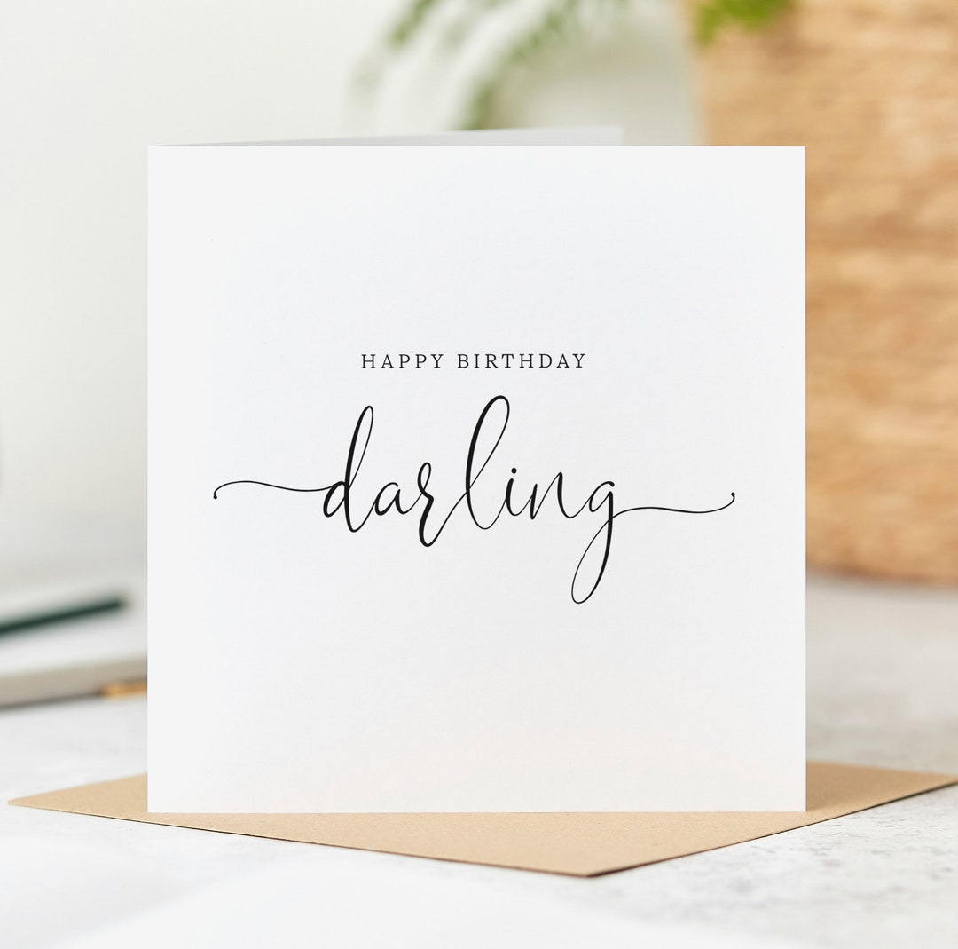 Happy Birthday Darling - Birthday Card - Etsy