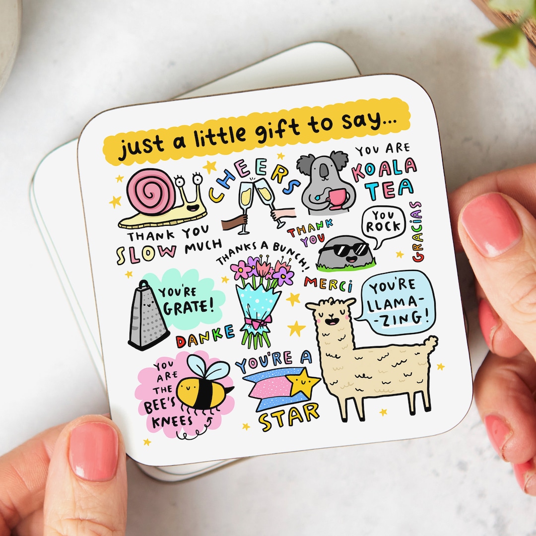 Just A Little Gift to Say Thank You Coaster - Thank You Gift - Etsy UK