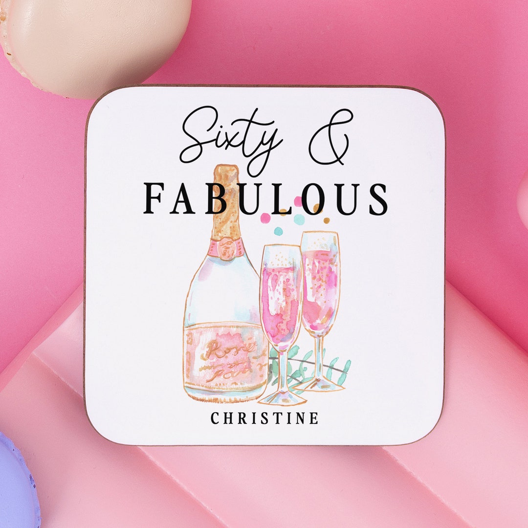 Personalised 60th Birthday Coaster, Personalised Gift, Sixty and ...