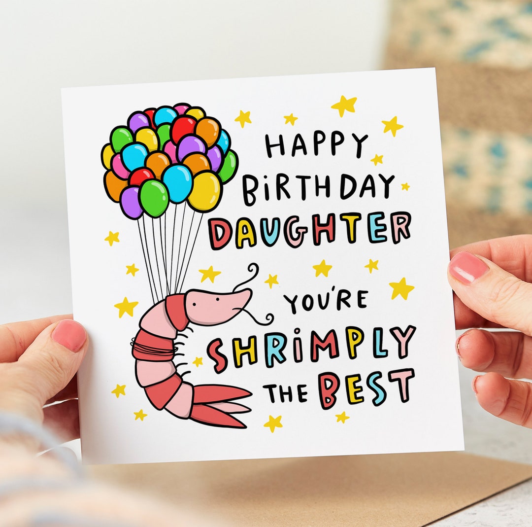 Funny Daughter Birthday Card Daughter You're Shrimply the - Etsy