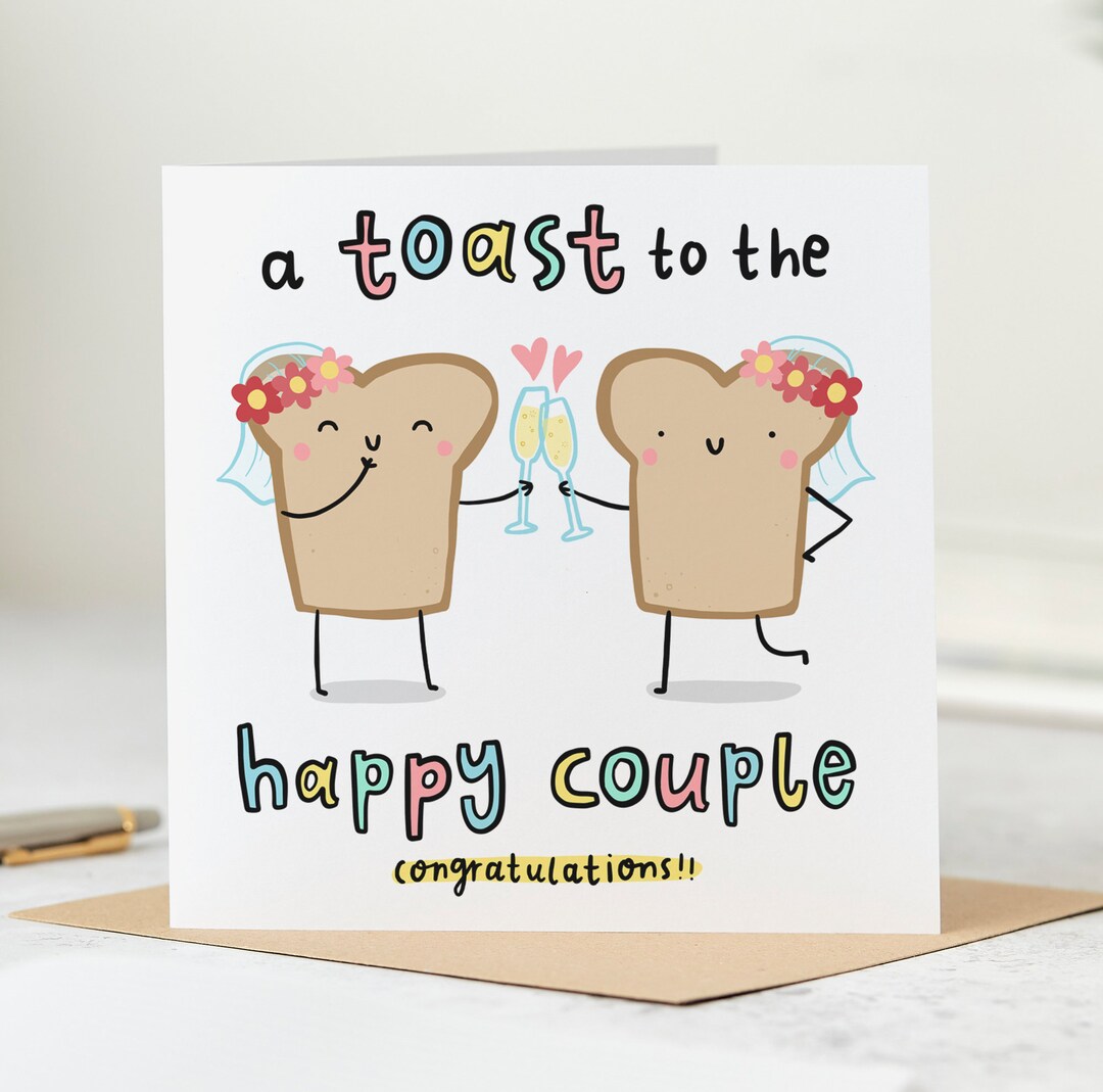 A Toast to the Happy Couple - Funny Lesbian Wedding Card - Brides Card ...