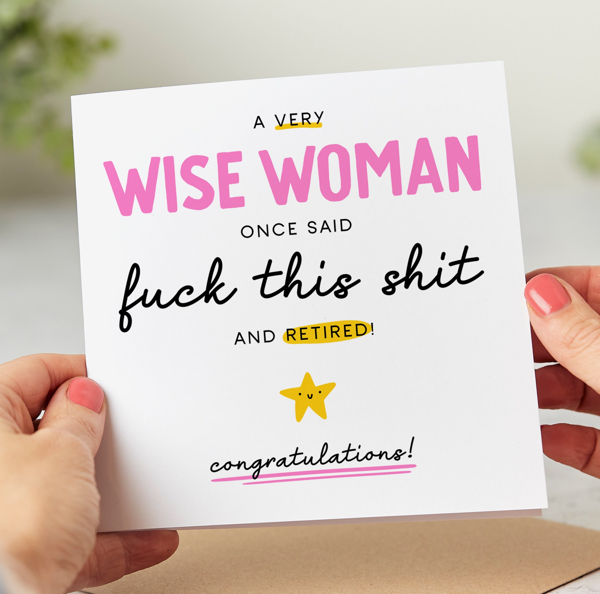 Funny Retirement Card, A Very Wise Woman Retired - Congrats on Your ...