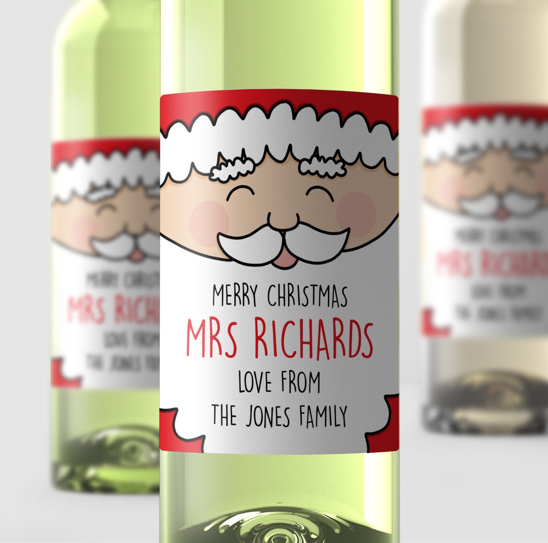 Personalised Teacher Wine Label Teacher Christmas Gift - Etsy