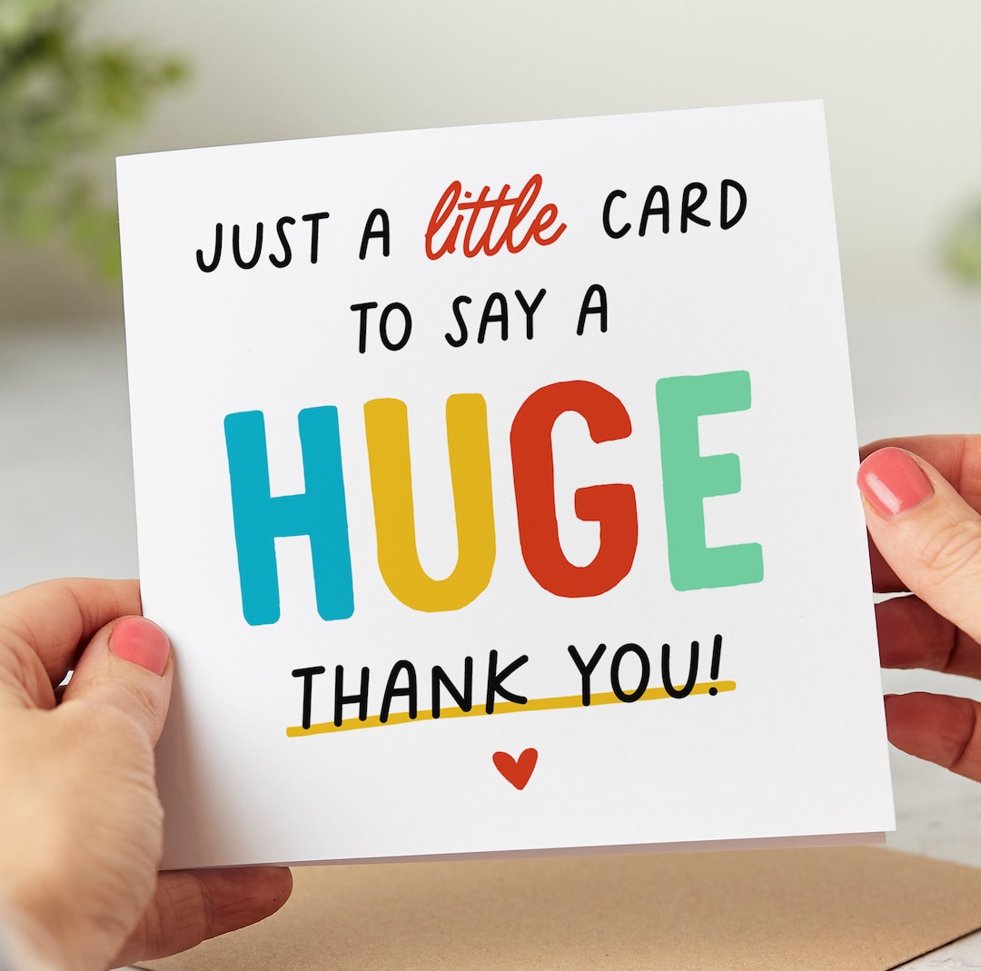 Thank You Card - Little Card to Say A Huge Thank You - Personalised ...