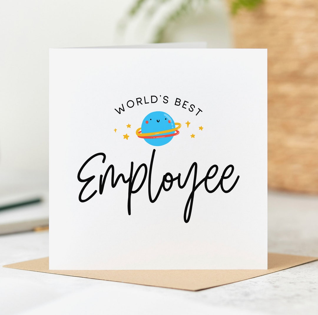 World's Best Employee Card Work Office Card Thank You Card Colleague ...