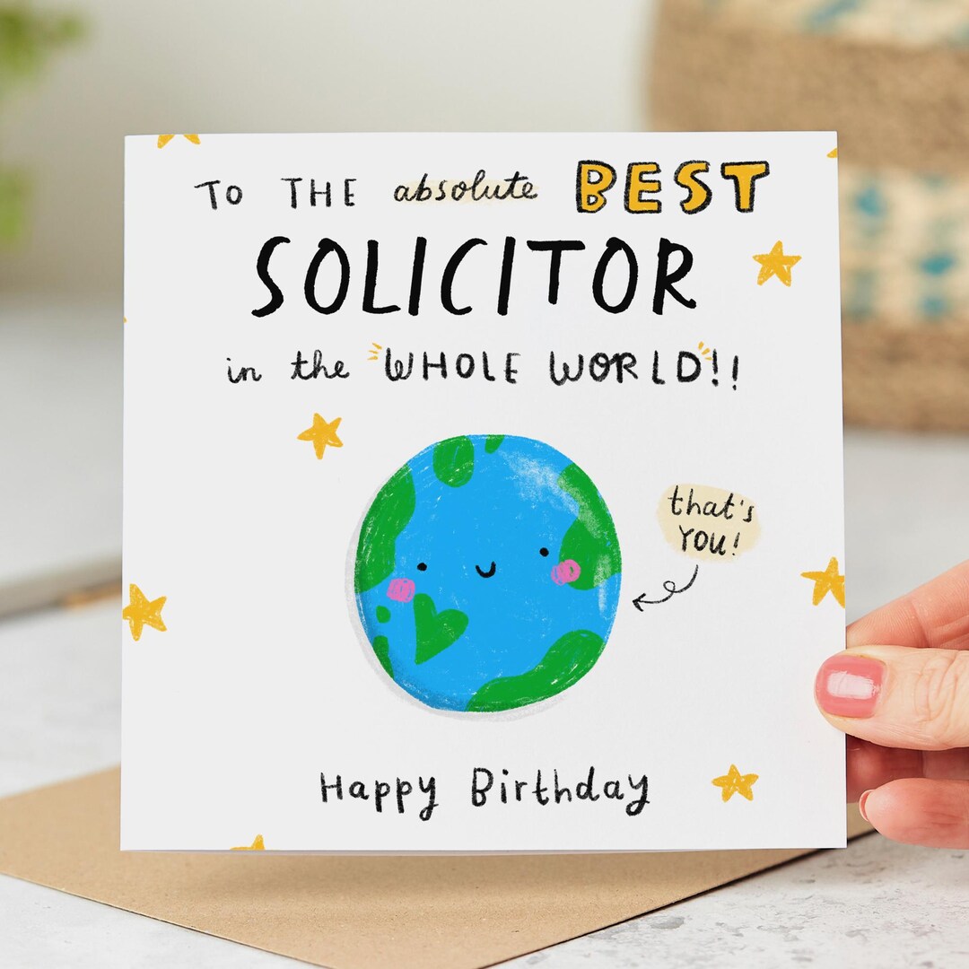 Best Solicitor in the World Birthday Card, Absolute Best Solicitor ...