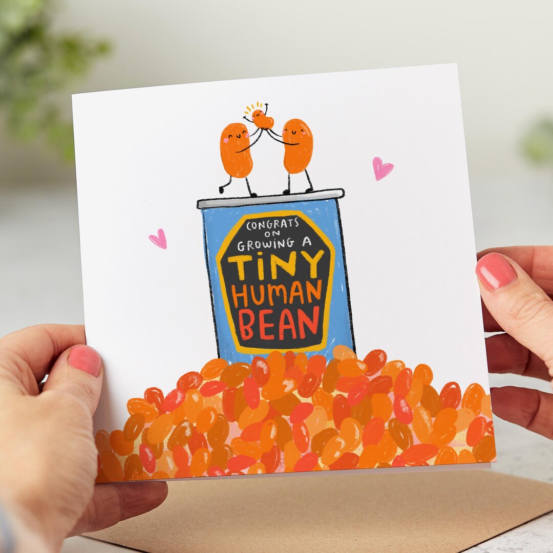 Tiny Human Bean™ Card, Funny New Baby Congrats Card, Pregnancy Card ...