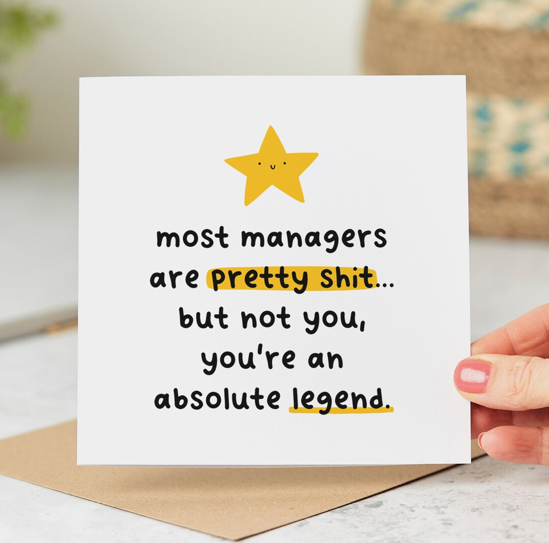 Manager You're an Absolute Legend - Manager Thank You Card - Leaving ...