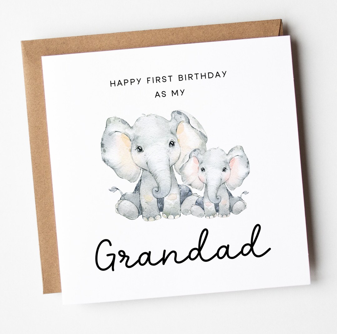 First Birthday as My Grandad Card, Grandad Birthday Card, Best Grandad ...