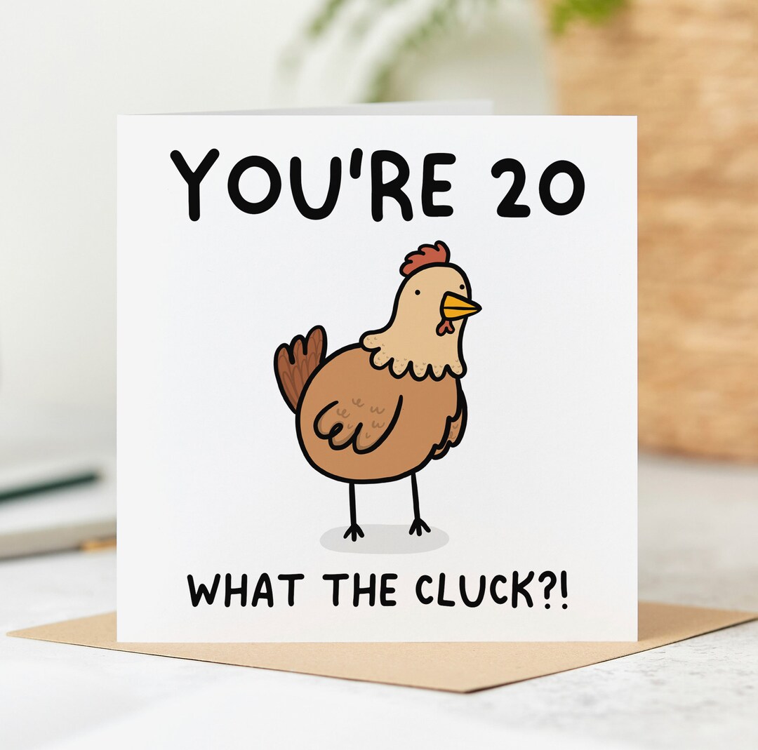 Funny 20th Birthday Card - What the Cluck - Personalised Card - Etsy