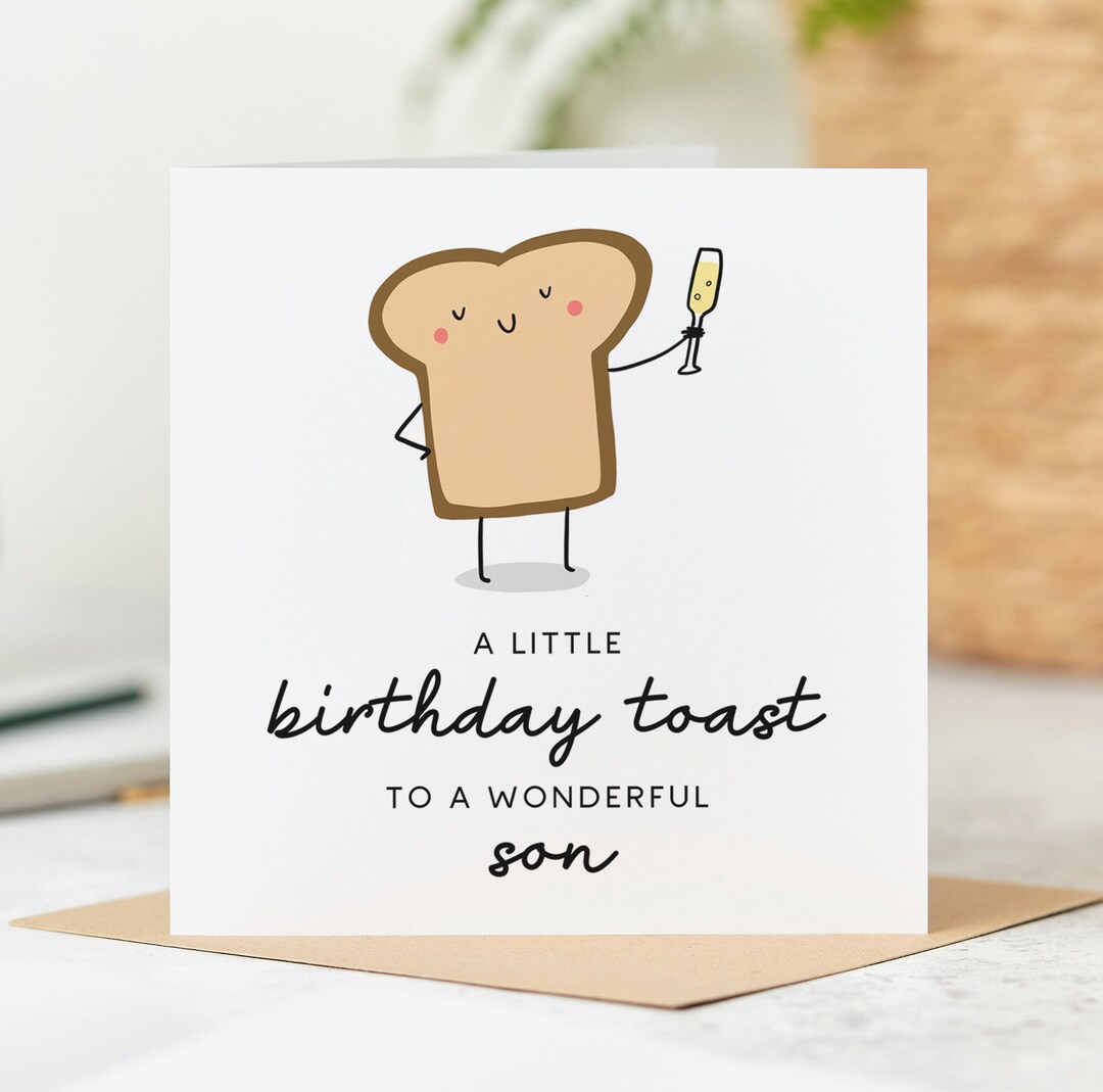 A Little Birthday Toast to A Wonderful Son, Funny Son Birthday Card - Etsy