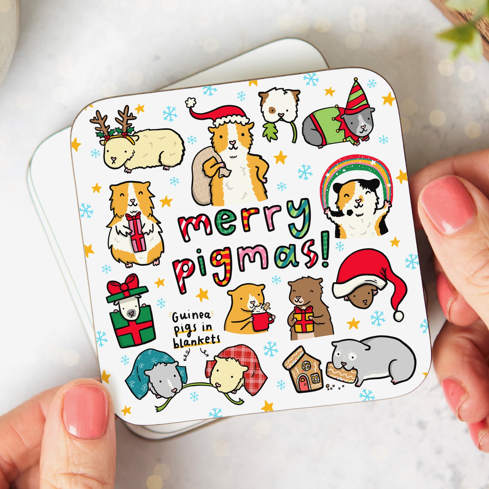 Merry Pigmas Mug, Funny Christmas Gift, Guinea Pigs in Blankets, Guinea ...