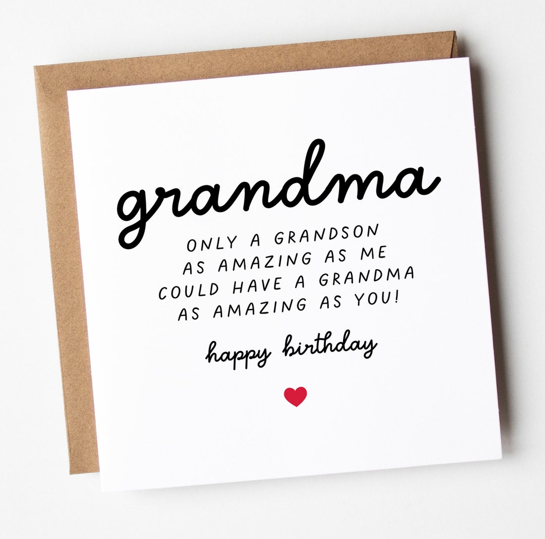 Funny Grandma Birthday Card, Amazing Grandma, From Amazing Grandson ...