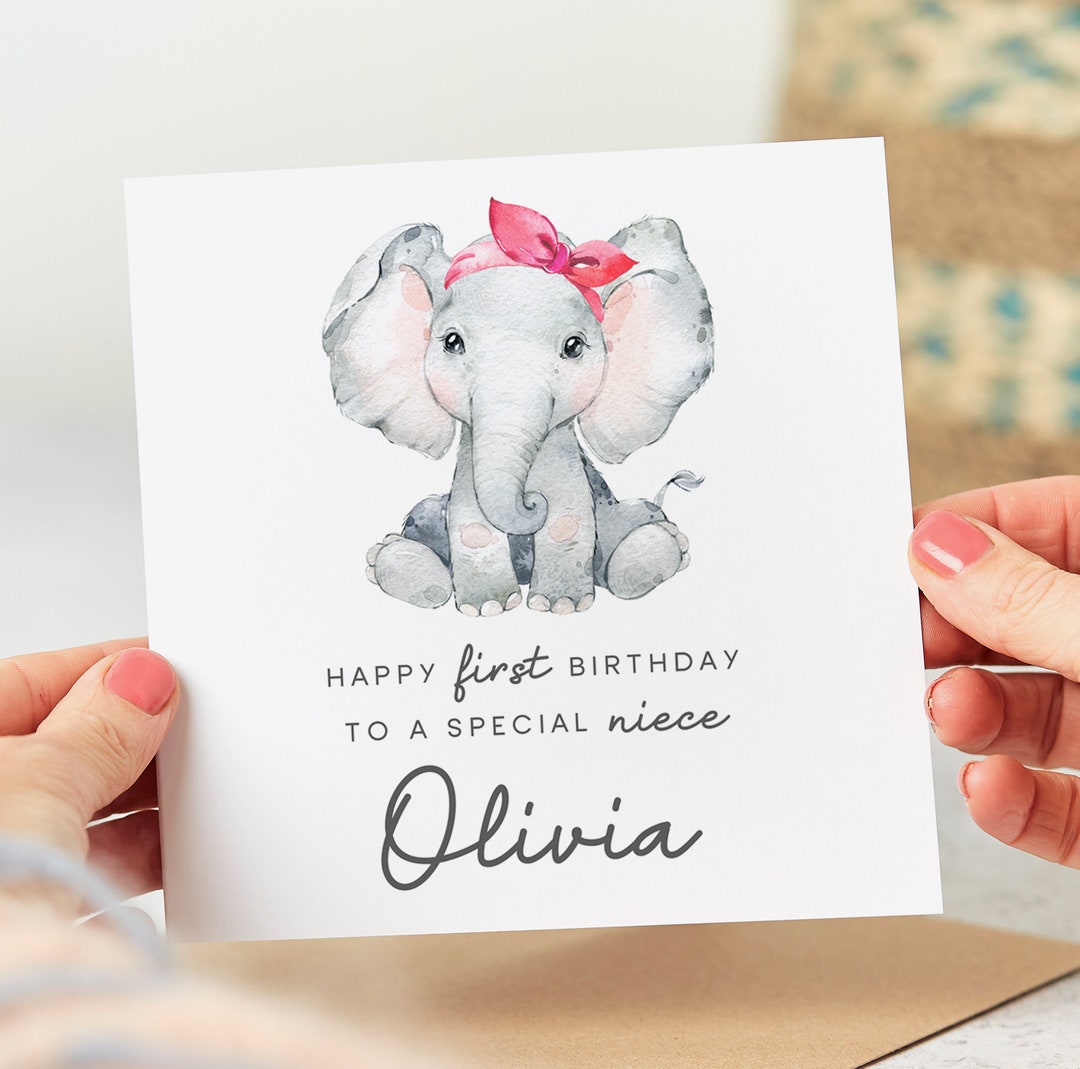 Personalised First Birthday Card, to A Special Niece, 1st Birthday Card ...