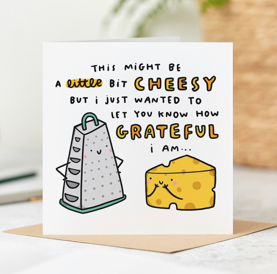 Funny Thank You Card - Cheesy Card - How Grateful I Am - Personalised ...
