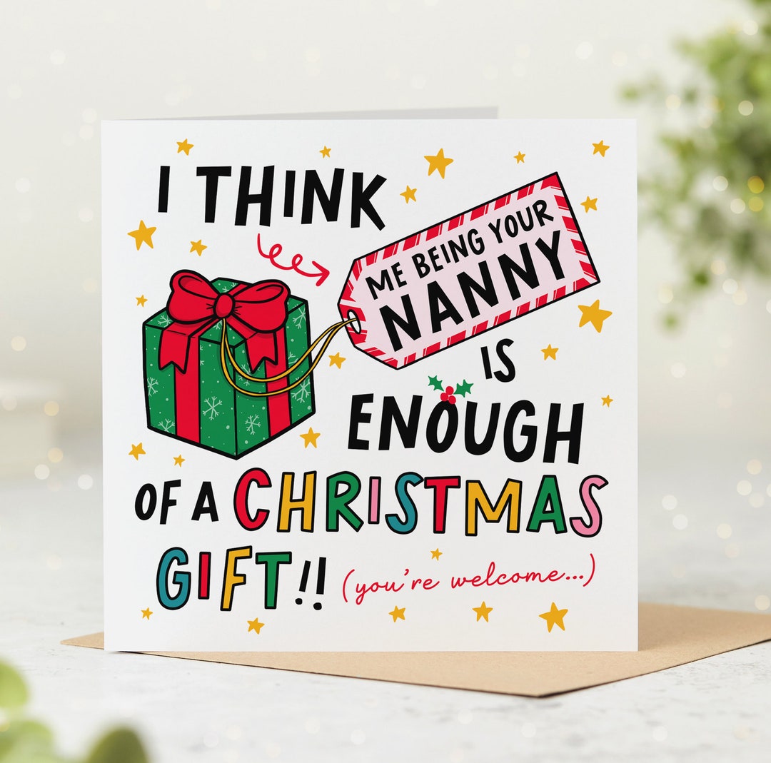 Me Being Your Nanny Christmas Card, Funny Christmas Card, for Grandson ...
