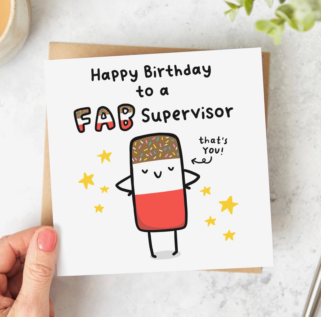 Fab Supervisor Birthday Card Funny Card Happy Birthday to A - Etsy