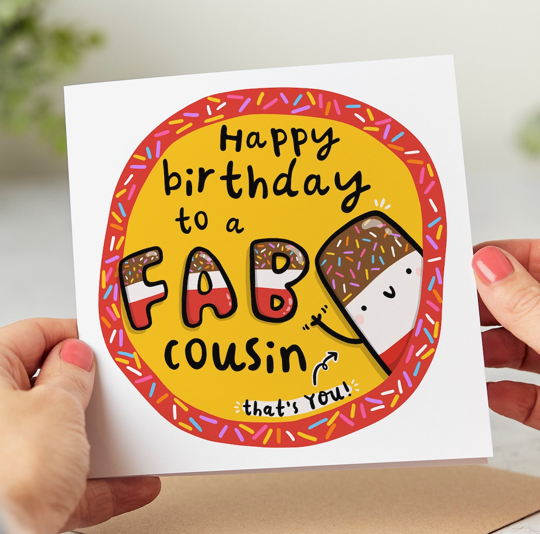Fab Cousin Birthday Card, Funny Cousin Birthday Card, Personalised Card ...