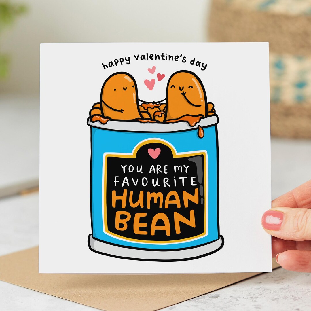 My Favourite Human Bean™ Valentine's Day Card, Cute Card, Personalised ...