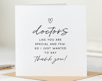Doctor Thank You Card, Surgeon, Hospital Ward Card, Thank You Doctor ...