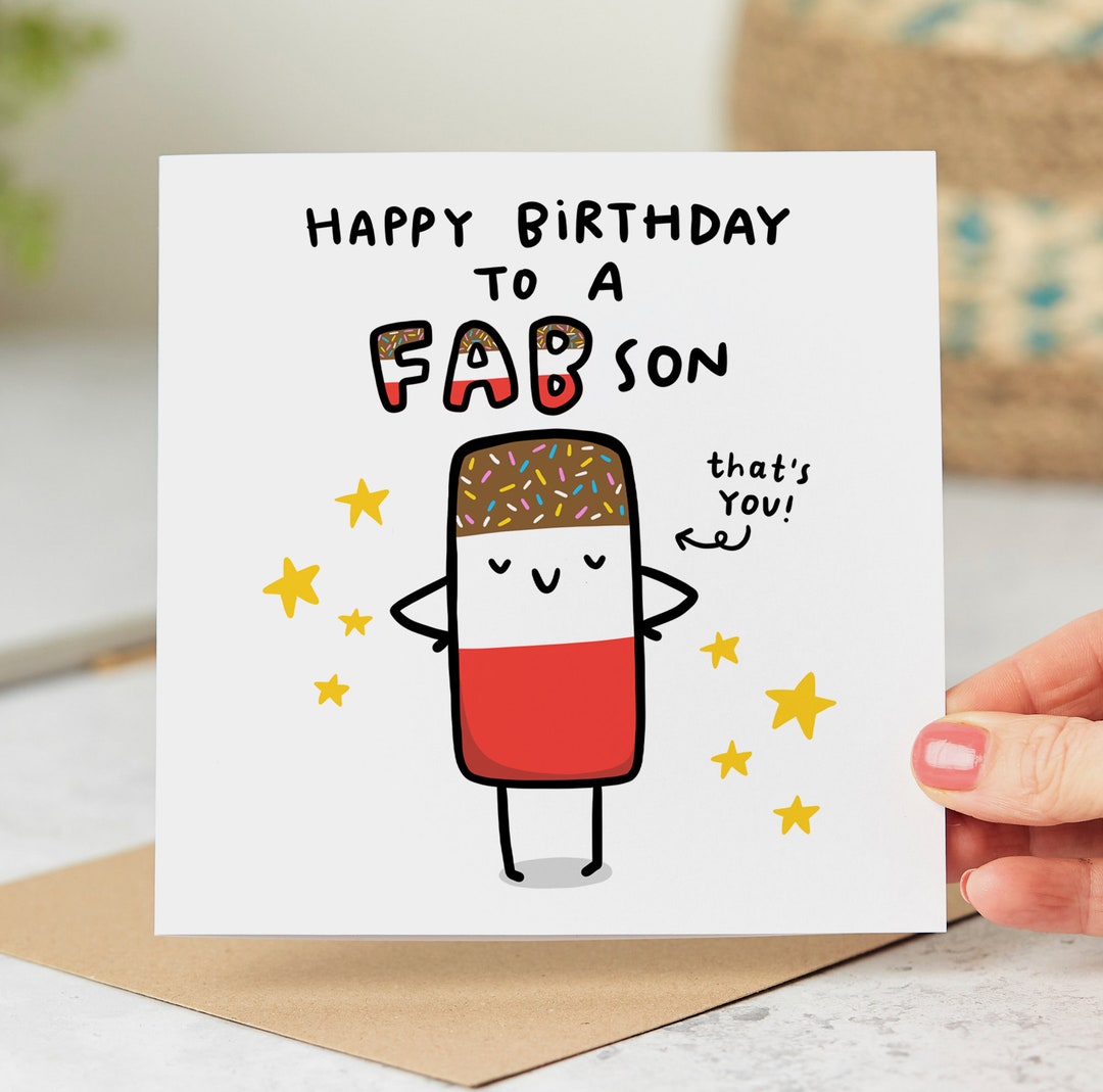 To A Fab Son - Funny Son Birthday Card - Happy Birthday to A Fab Son ...