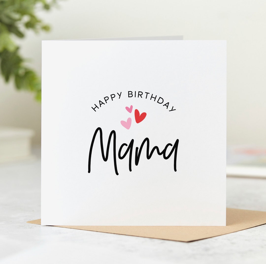 Happy Birthday Mama - Hearts Birthday Card - Personalised Card - Etsy