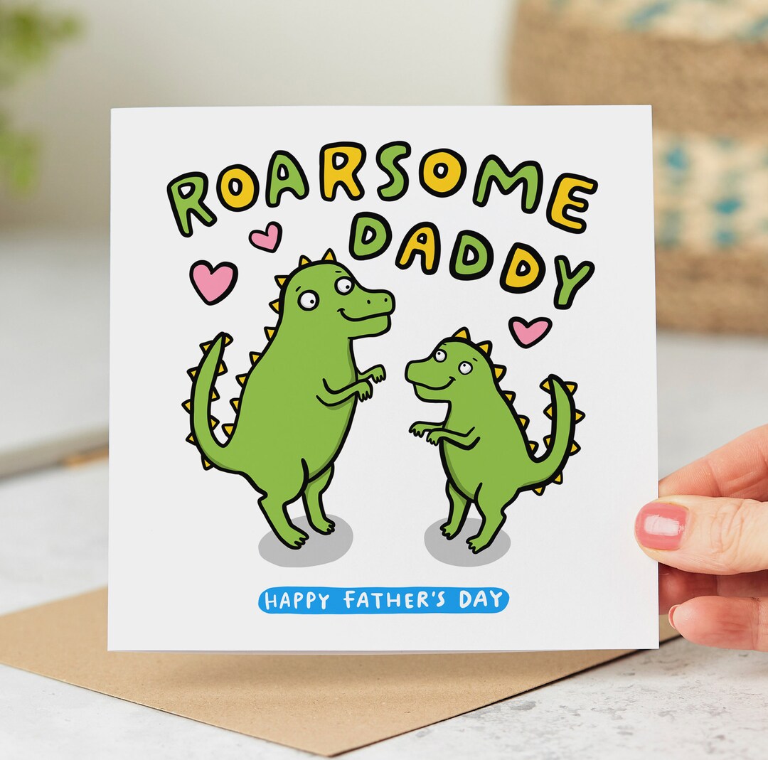 Roarsome Daddy Father's Day Card Funny Father's Day Card Cute Father's ...