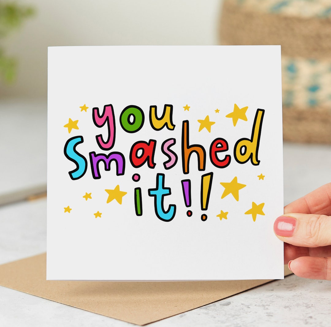 You Smashed It Card, Congrats Card - Etsy