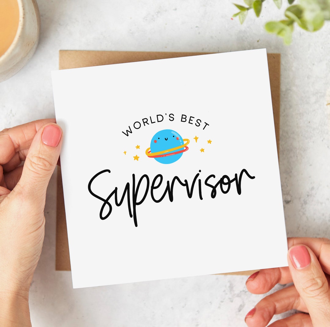 World's Best Supervisor Card - Work Office Card - Thank You Card ...