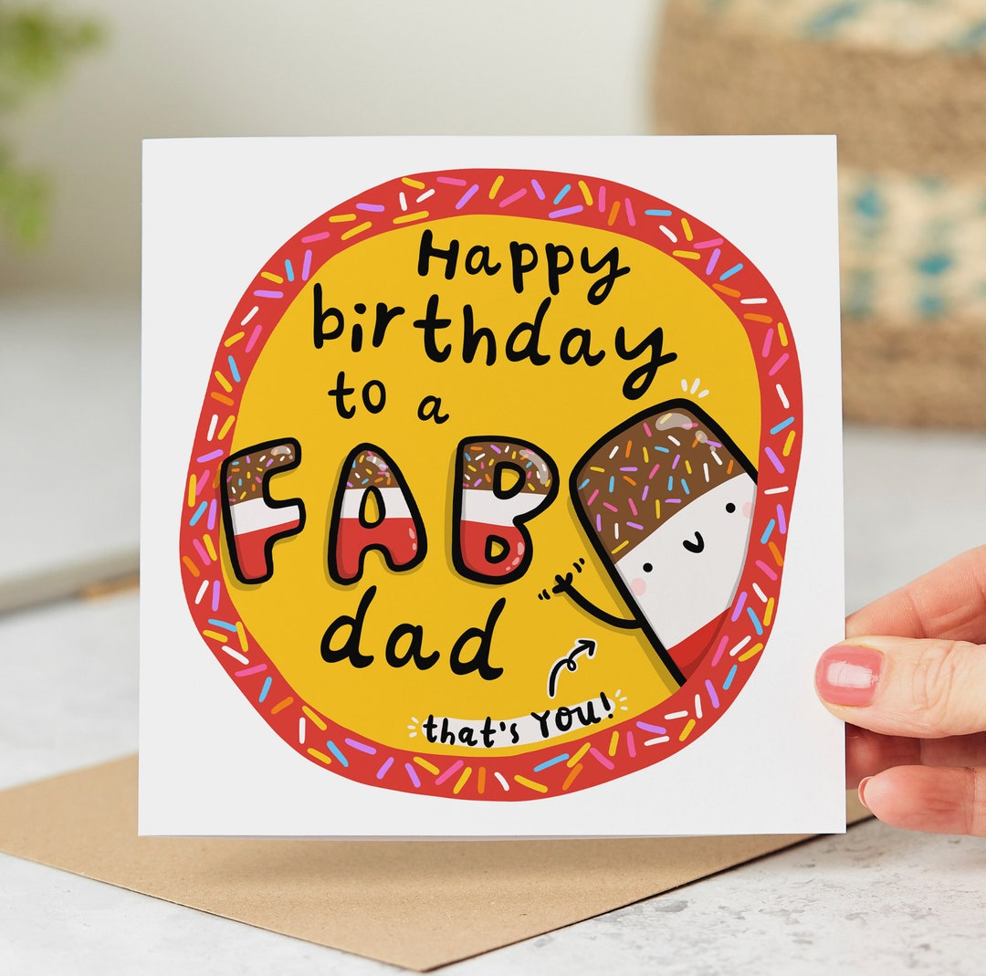 Fab Dad Birthday Card, Funny Birthday Card for Dad, Personalised Card ...