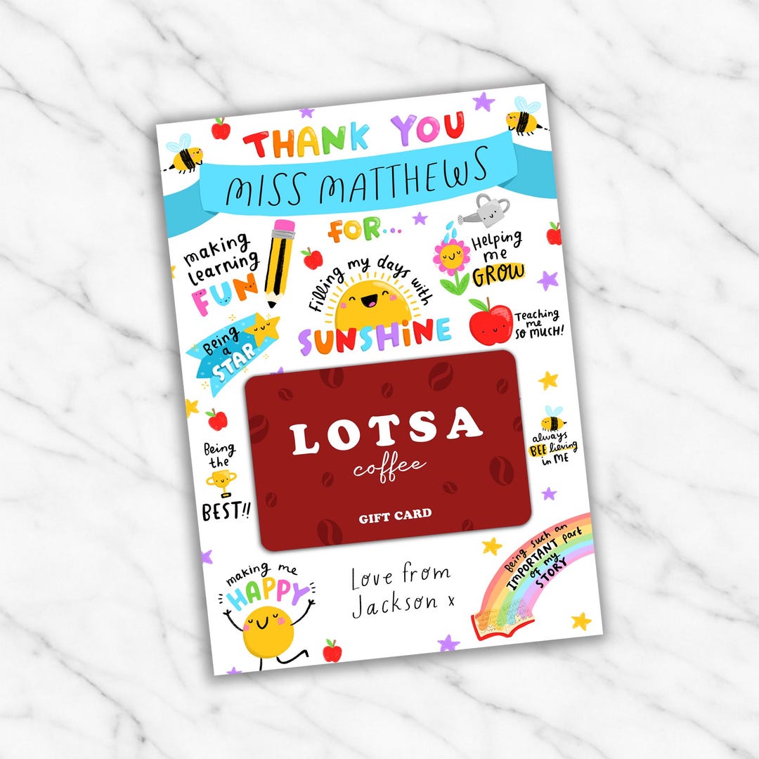 Personalised Gift Card Holder - Thank You For... - End of School Gift ...