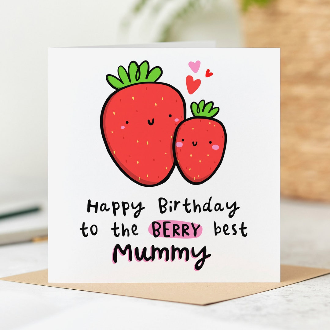 Berry Best Mummy Birthday Card, Cute Card, Funny Card, Personalised ...
