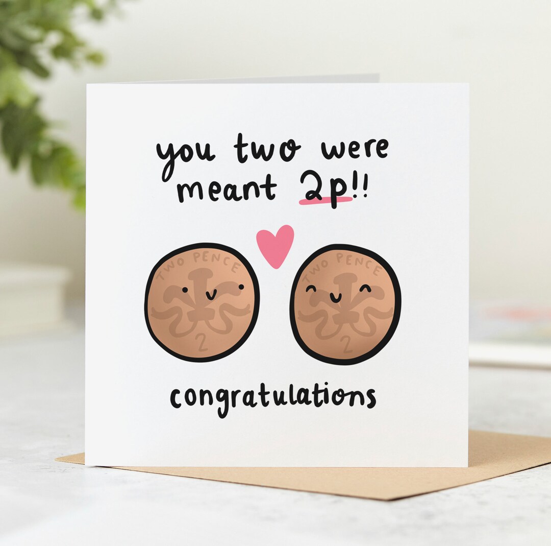 You Two Were Meant 2p, Funny Card, Wedding Card, Anniversary Card ...