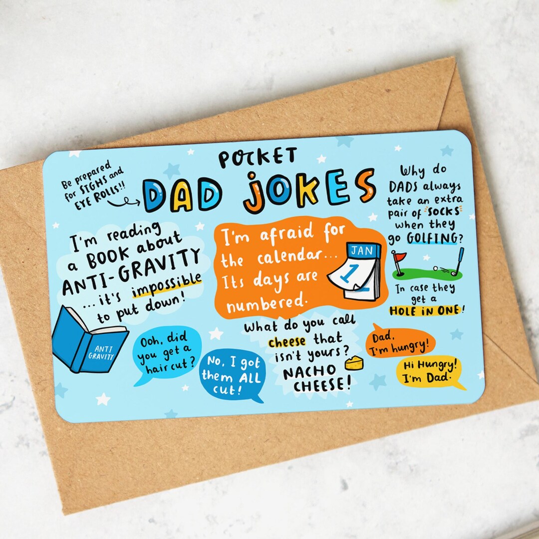 Pocket Dad Jokes Wallet Card Funny Dad Gift, Birthday Christmas Gift ...