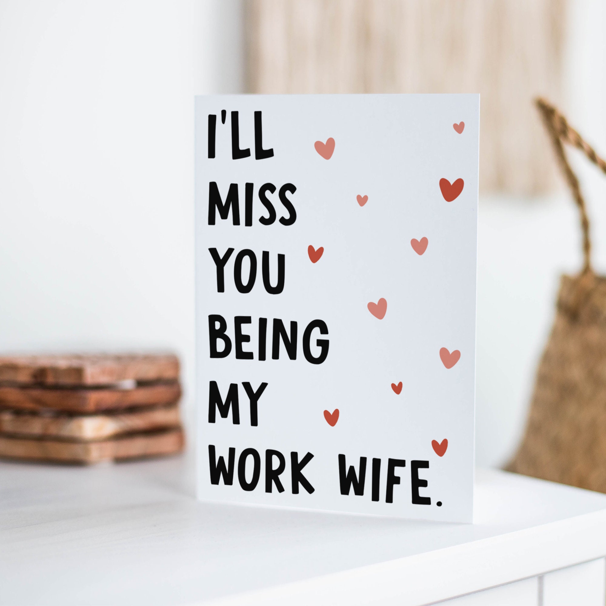 I'll Miss You Being My Work Wife Funny New Job Card | Etsy