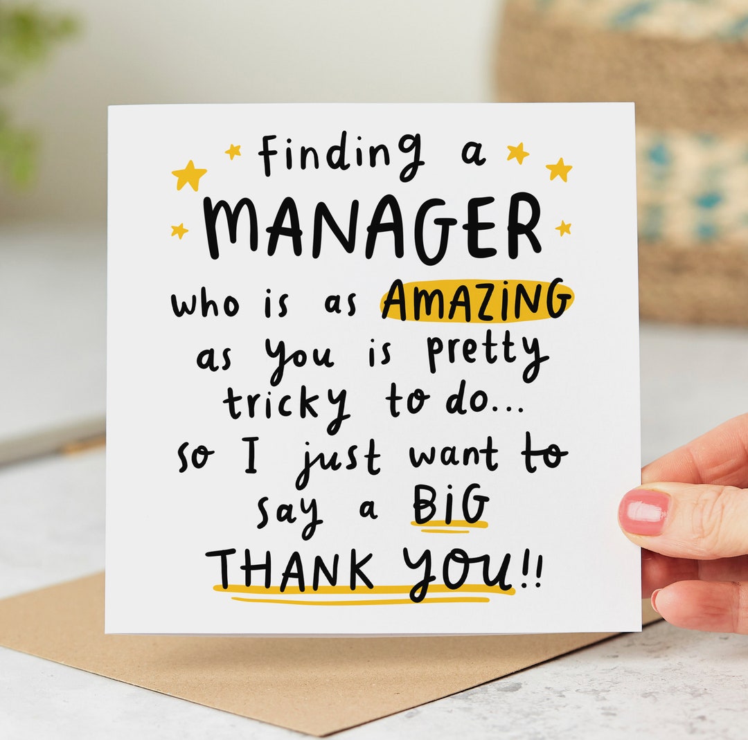 Finding A Manager as Amazing as You Manager Thank You Card, Leaving ...