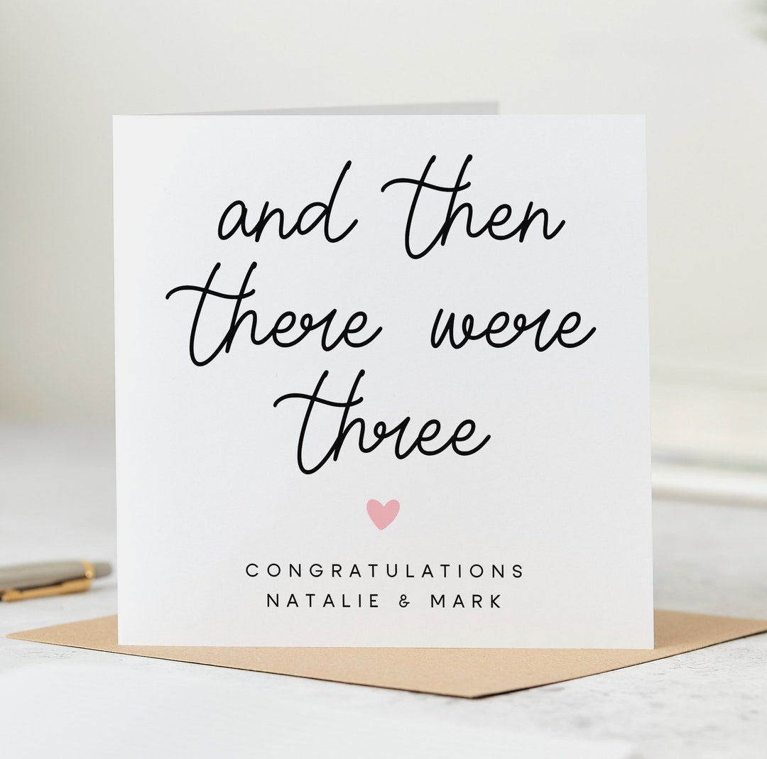 Personalised Congratulations Card - and Then There Were Three - New ...